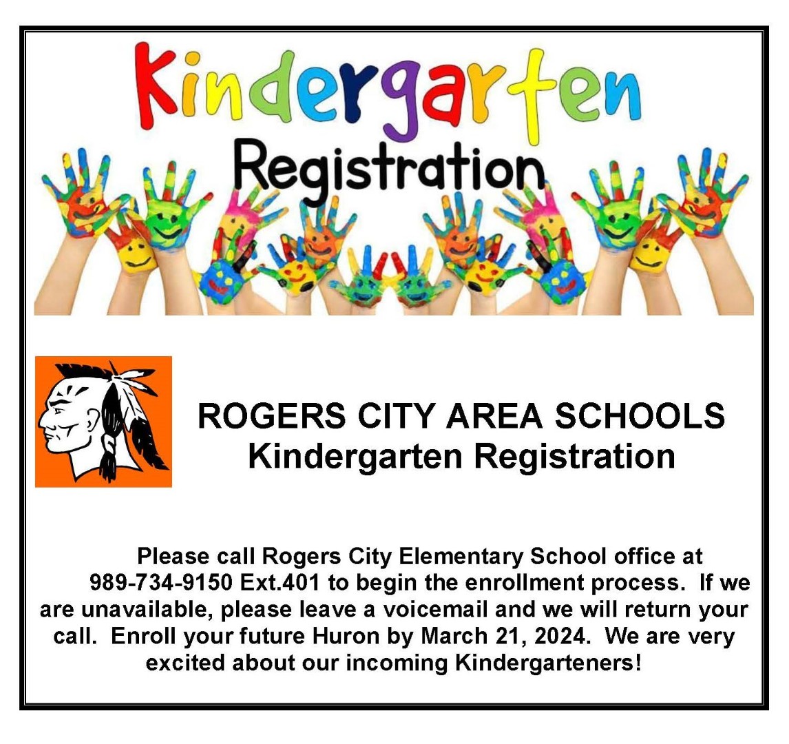 Rogers City Area Schools - Kindergarten Registration